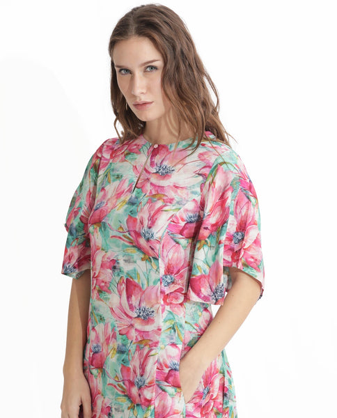 Rareism Women's Flonki Pastel Green Viscose Fabric Short Sleeves Button ...