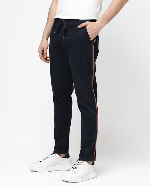 Rare Rabbit Mens Caloon Navy Cotton Blend Drawstring Closure Regular F